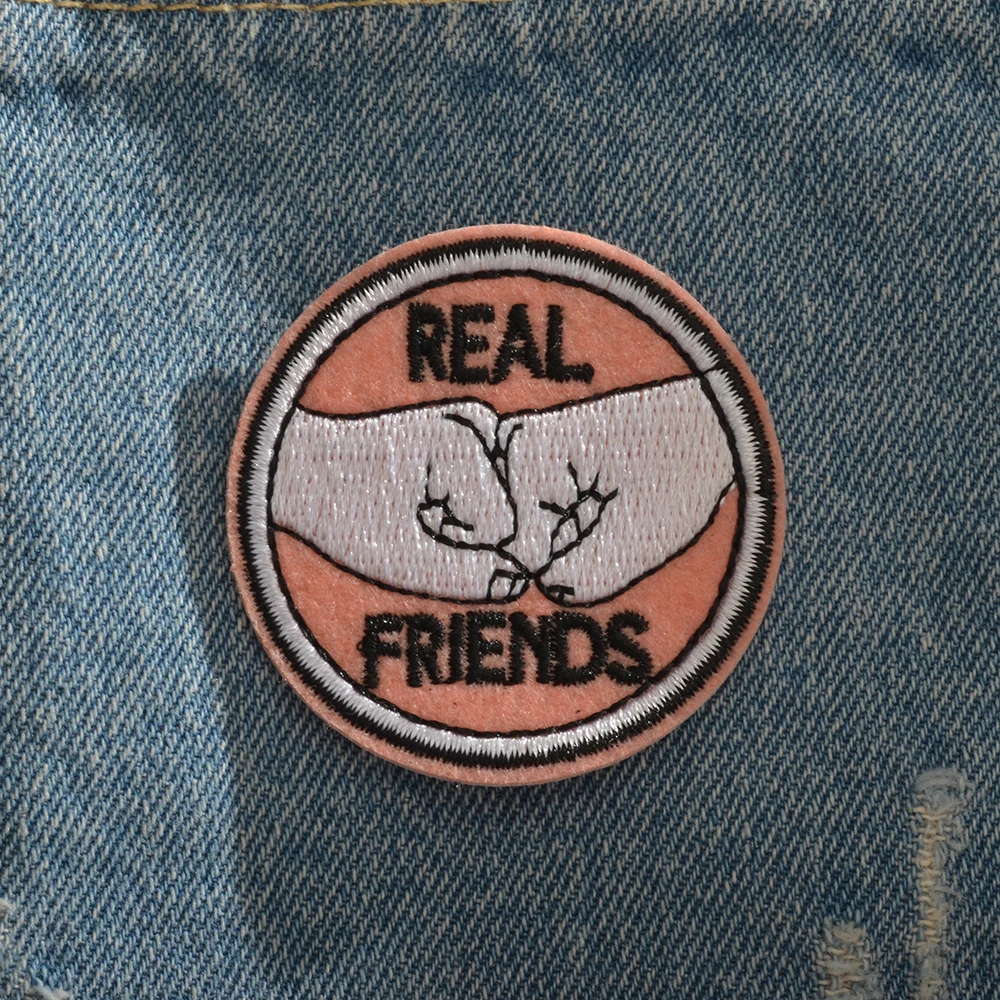 1 Piece Real Friends Backpack Patch For Clothes Applique Iron On ...