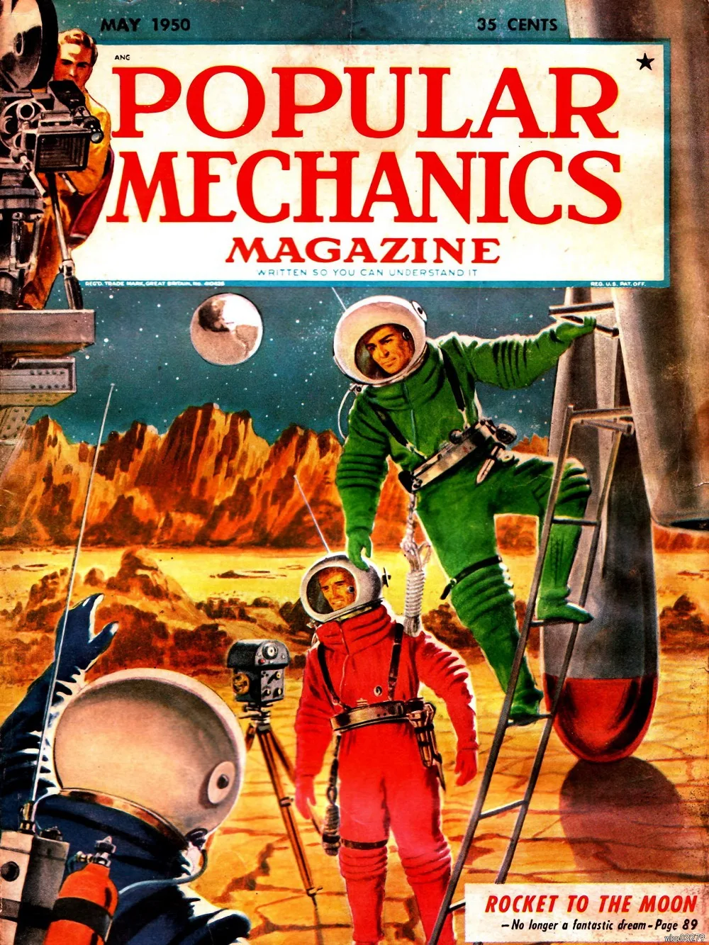 Popular Mechanics 1950 Magazine Cover Vintage Retro Art Huge Print ...