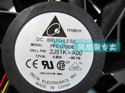 delta PFC1212DE 120*120*38 12V4.80A 2J51K-A00 0KHDX8 server fan - Uranful.com