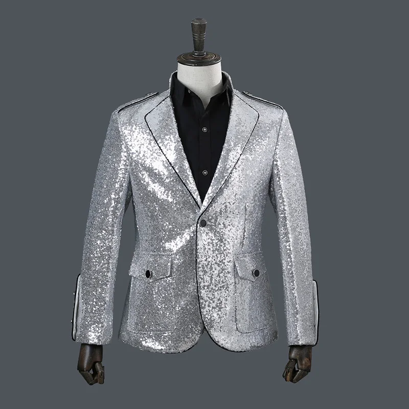 Men Suits Jacket Singers Male Singer Stage Costume Nightclub Slim Suits ...