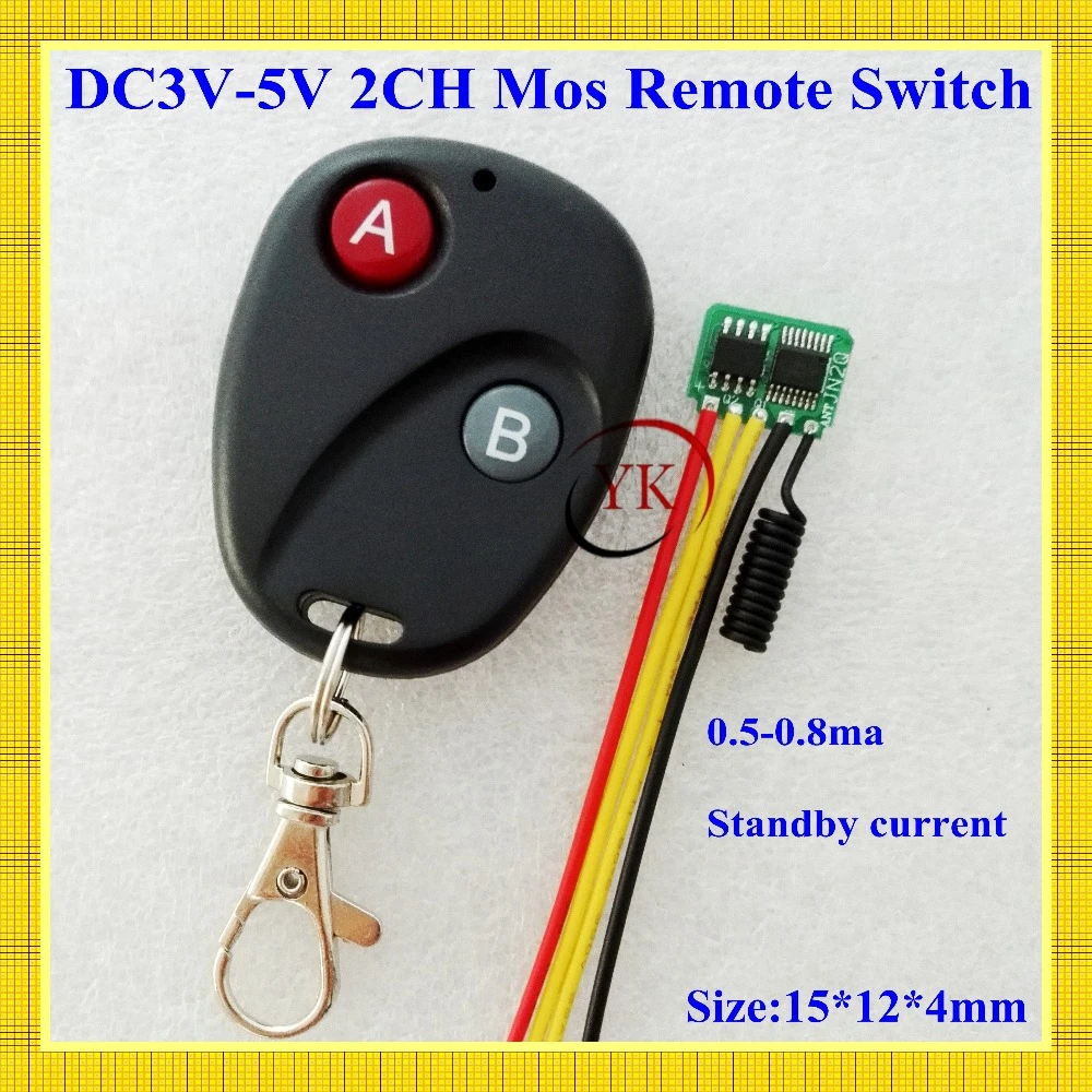 2 Ch Micro Contactless Rf Remote Switch Low Standby Current 0.5-0.8ma ...
