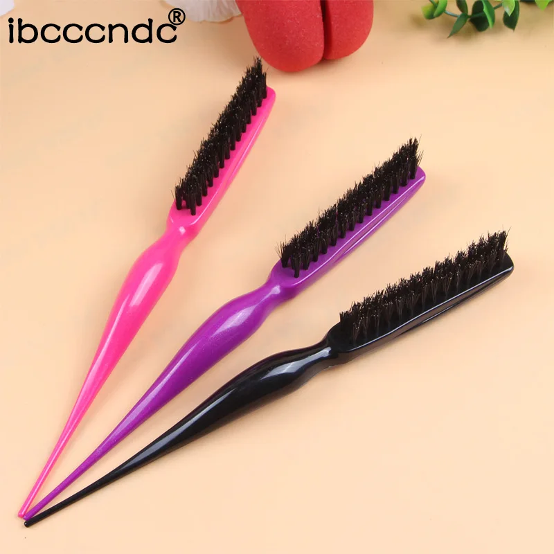 Pro Salon Black Hair Brushes Comb Slim Line Teasing Combing Brush Styling Tools DIY Kit ...