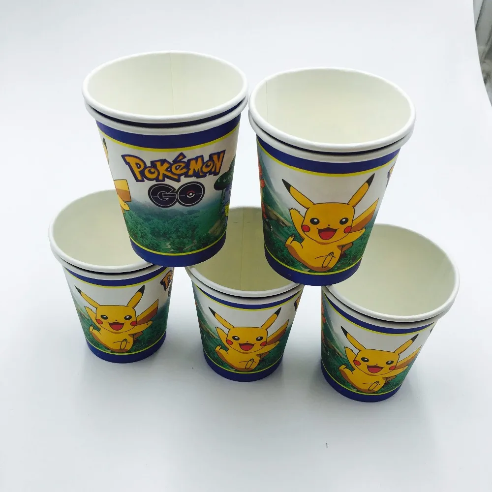 10PCS/LOT POKEMON GO CUPS PIKACHU GLASSES KIDS BIRTHDAY PARTY SUPPLIES ...