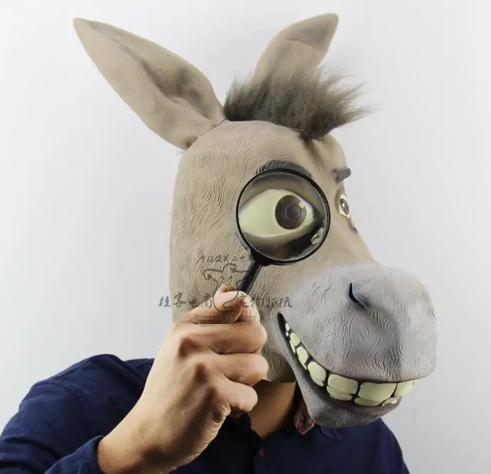 Hot Sale Full Face Cosplay Scary Latex Donkey Mask Animal Masks Masquerade Adult Ghost Mask ...