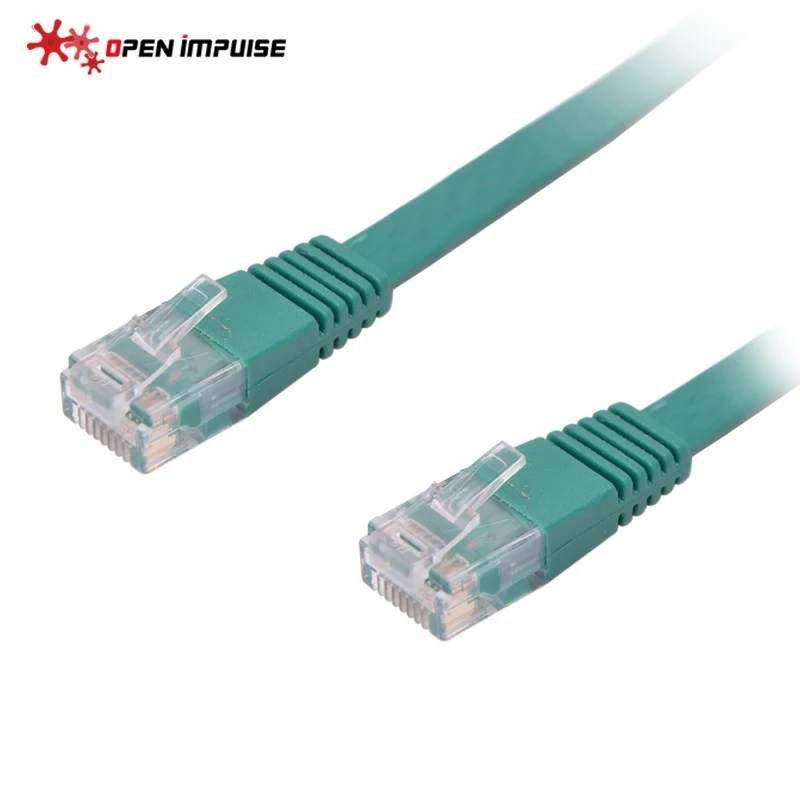 1m Green Color Computer Cable Utp Cat 5e 30awg Flat Ethenret Bare ...