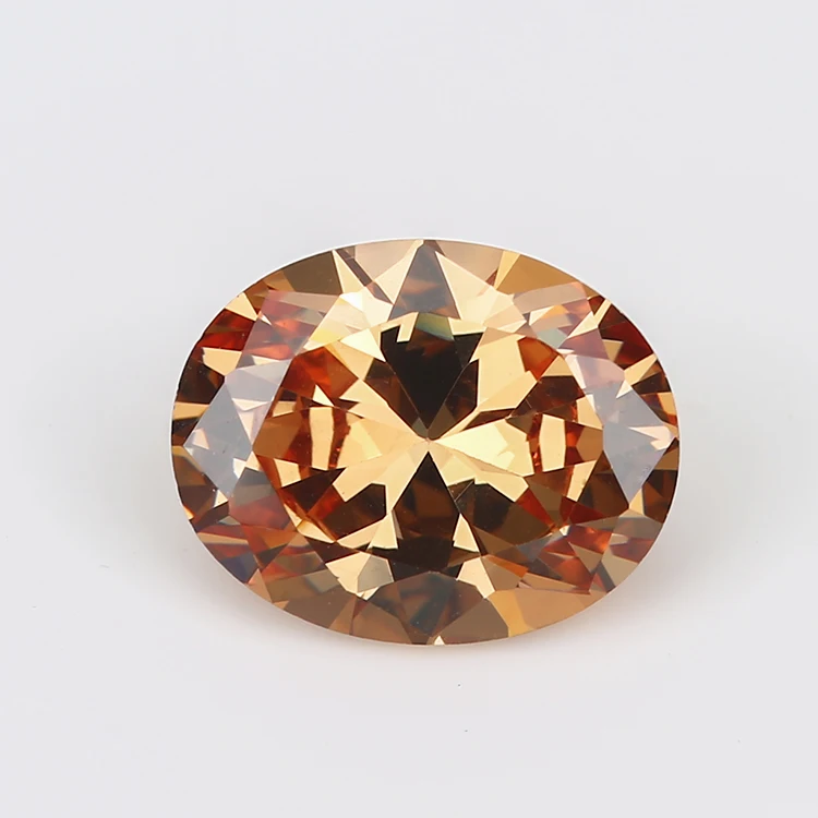 50pcs 2x3~13x18mm Oval Shape Loose Cz Stone Champagne Color Aaaaa Cubic ...