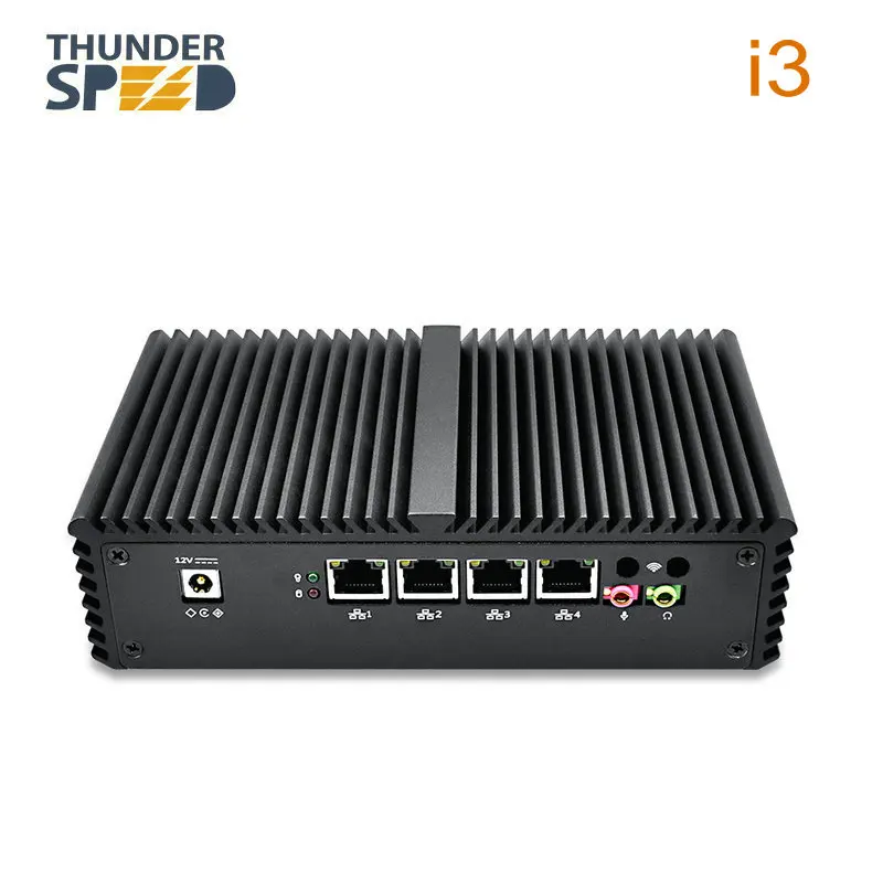 New Arrival 4 LAN Port Mini PC i3 i5 i7 1*COM 2*Wifi Antenna Intel ...