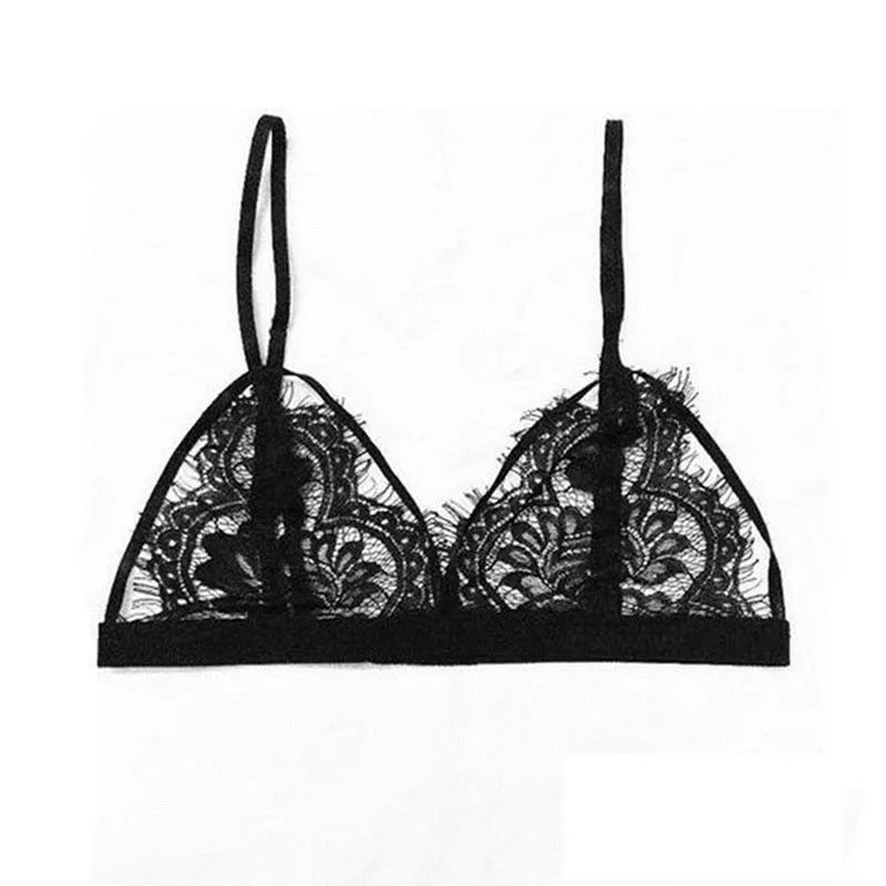 Buy 1 Pcs Floral Sheer Hollow Out Triangle Bralette