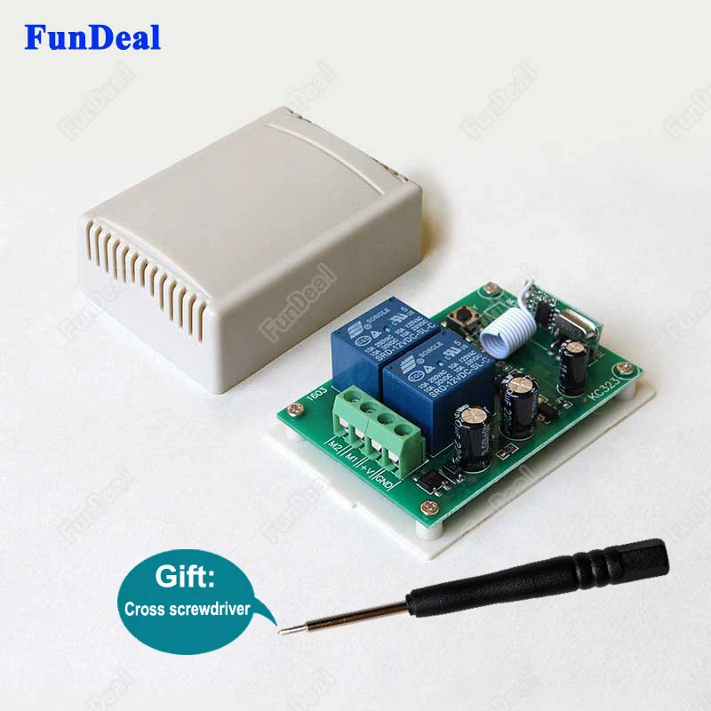Wireless 433mhz Remote Control Switch DC 12V 10A 2ch Relay Receiver ...