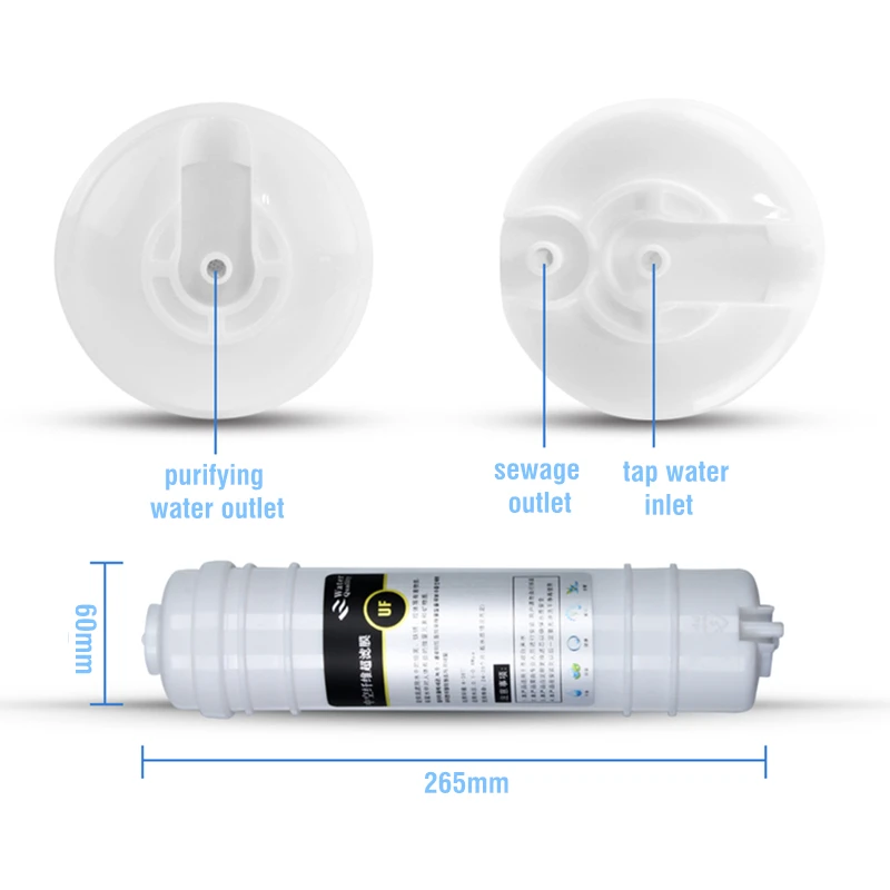 10 Inch Quick Connect UF Filter Cartridge 0.01 micron Hollow Fiber ...