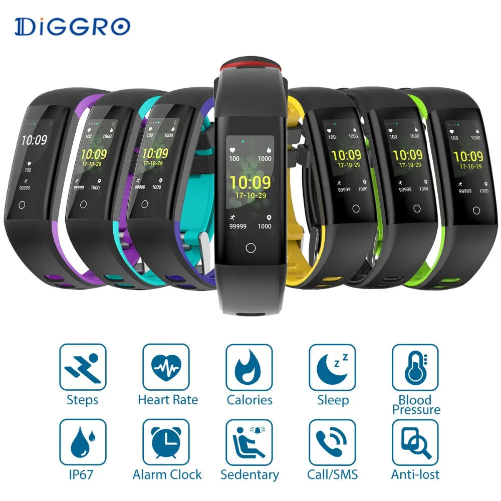 Diggro G16 Smartwatch Fitness Tracker HD pantalla a Color de la presión ...