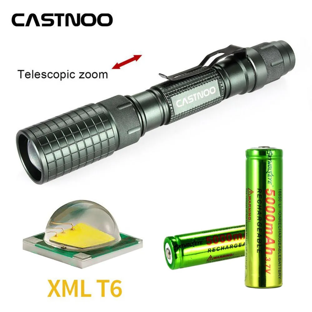 8000 Lumen T6 led flashlight Zoom 5 modes Aluminum Super Bright Lamp ...