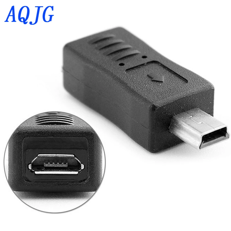 New Black Micro USB Female to Mini USB Male Adapter Converter Adaptor ...