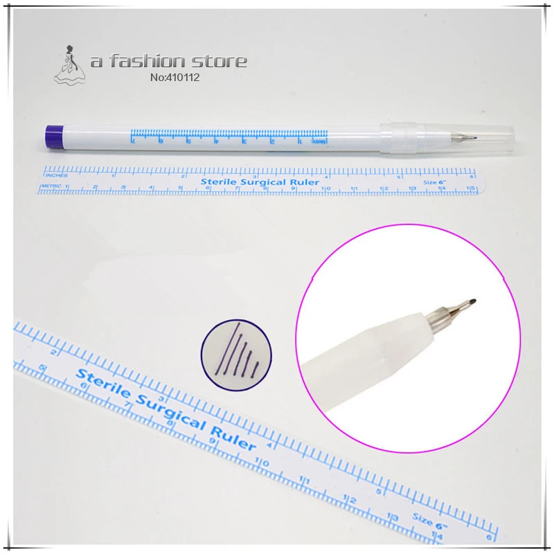 Surgical Skin Marker With Sterile Ruler for Eyebrow Tattoo Skin Marker ...