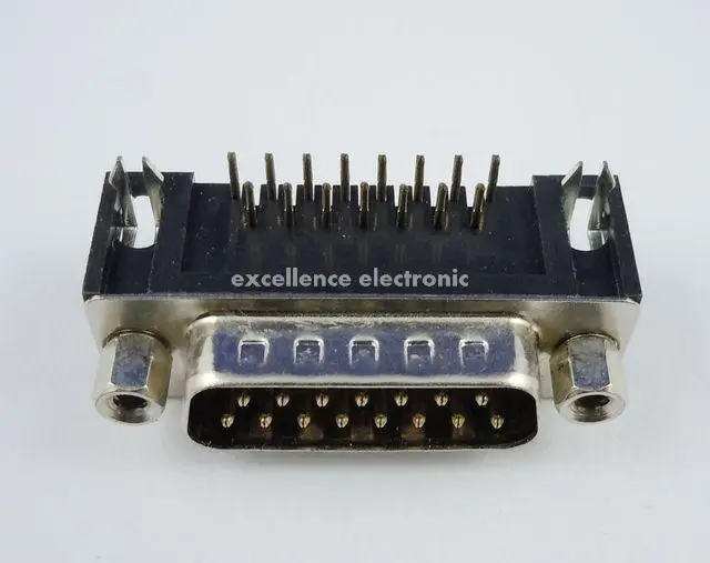 20 Pcs D SUB 15 핀 직각 직렬 포트 90도 PCB 커넥터 2 열 DB15F|l connector|row pin ...