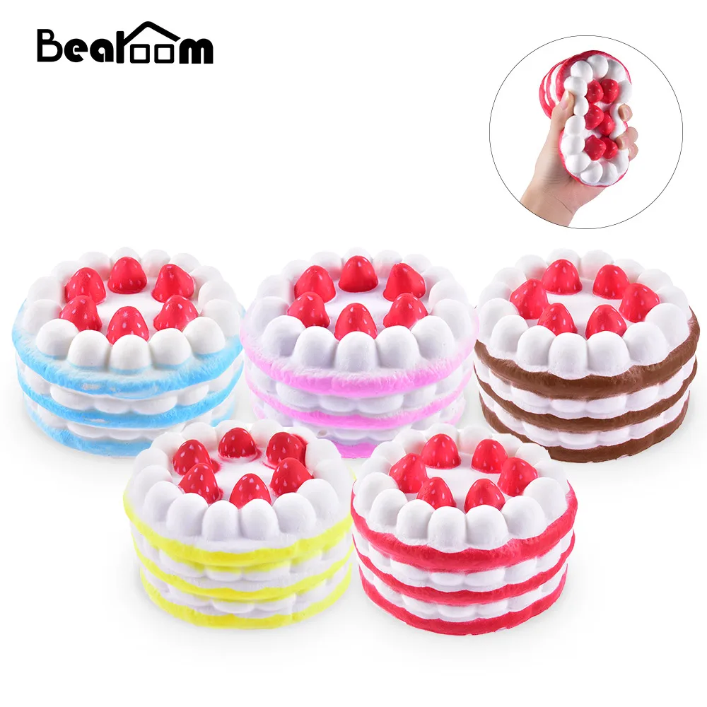 Bearoom Soft Cake Squeeze Toys Anti stress Toy Cute Squishy Strawberry ...