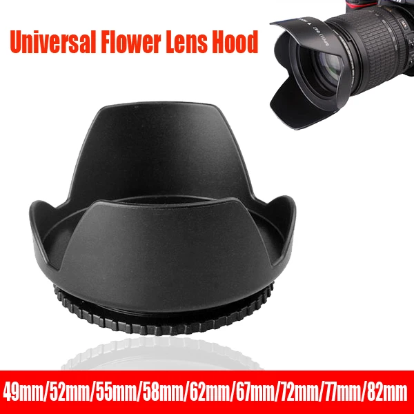 Universal Lens Hood 49mm 52mm 58mm 55mm 62mm 67mm 72mm 77mm 82mm Screw-in Tulip Petal Flower ...
