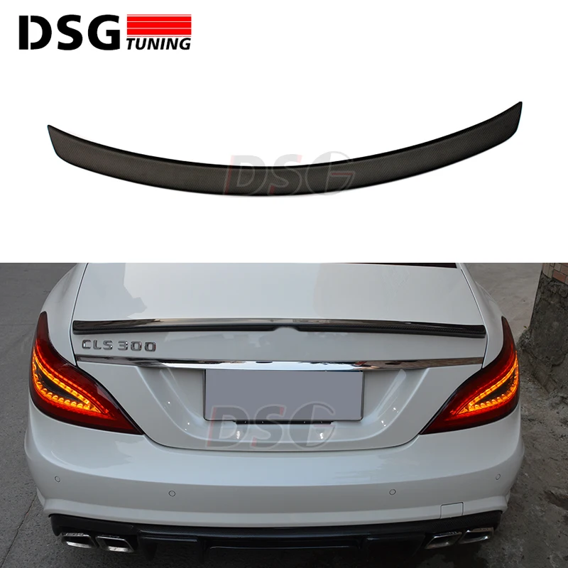 Matt Black Carbon Fiber Trunk Spoiler for Mercedes W218 Rear Duck Wings ...