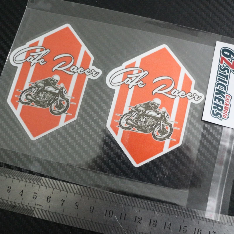 CAFE RACER Laminated Stickers classic motorbike motorcycle Race decal ...