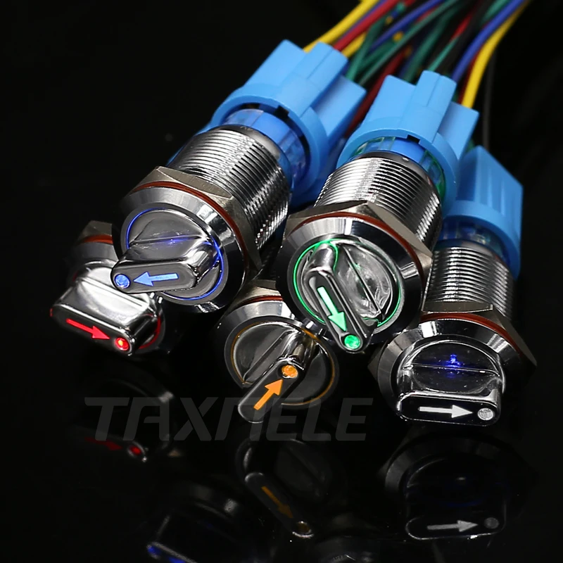 19mm 22mm led metal rotary push button brass latching 2 3 position ...