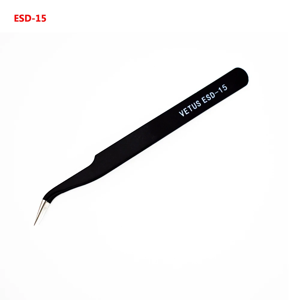 1Pc VETUS ESD 15 Tweezers Resists Corrosion Safe Anti static Precision Diy Hand Tool|vetus esd ...