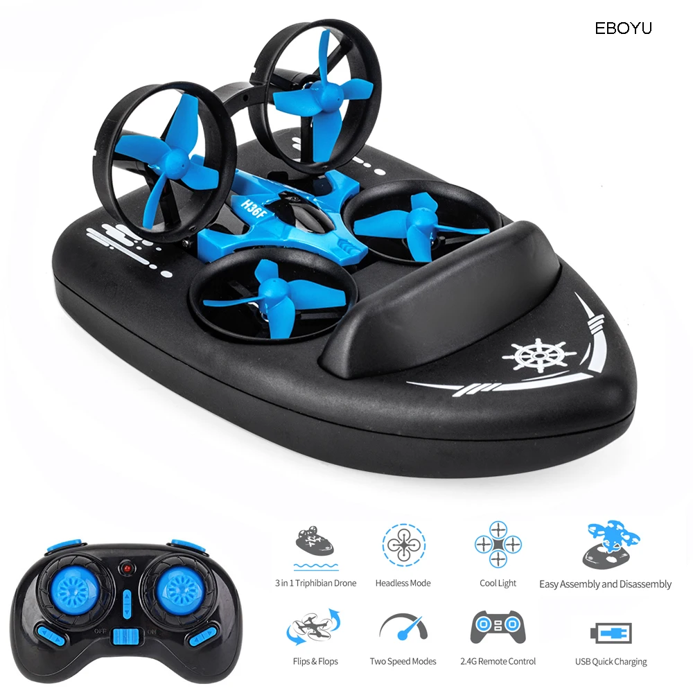 JJRC Dron de control remoto 3 en 1, cuadricóptero de control remoto con ...