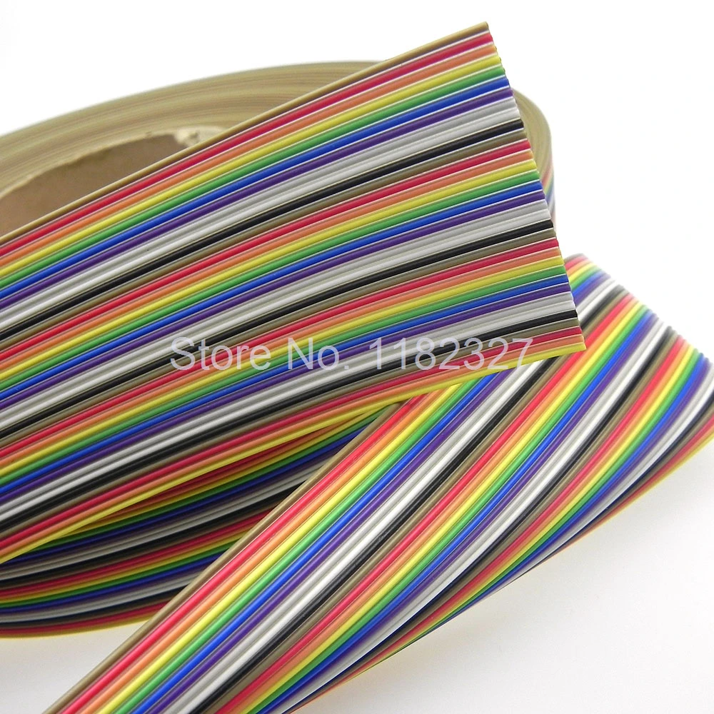 (10 meters/lot) ribbon cable 34 WAY Flat Color Rainbow Ribbon Cable ...
