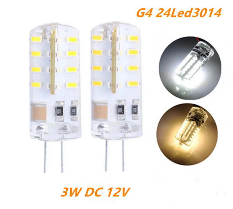 HOT High Power 200Pcs 3W G4 Base DC12V LED Bulb Lamp SMD 3014 White ...