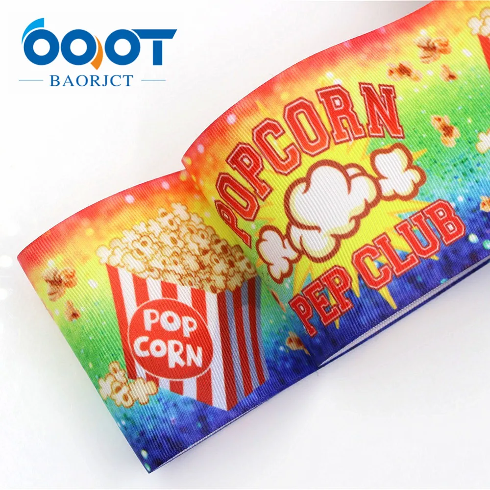 559,3"(75mm)Grosgrain Ribbon Popcorn Printed Tape 10y DIY Head ...
