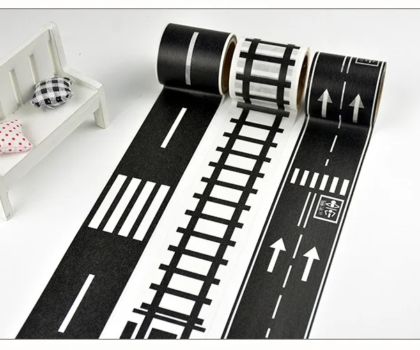 3 Pcs 0.48*5m Runway Stickers Railway Road Highway Diy Toys Desgin Kids ...