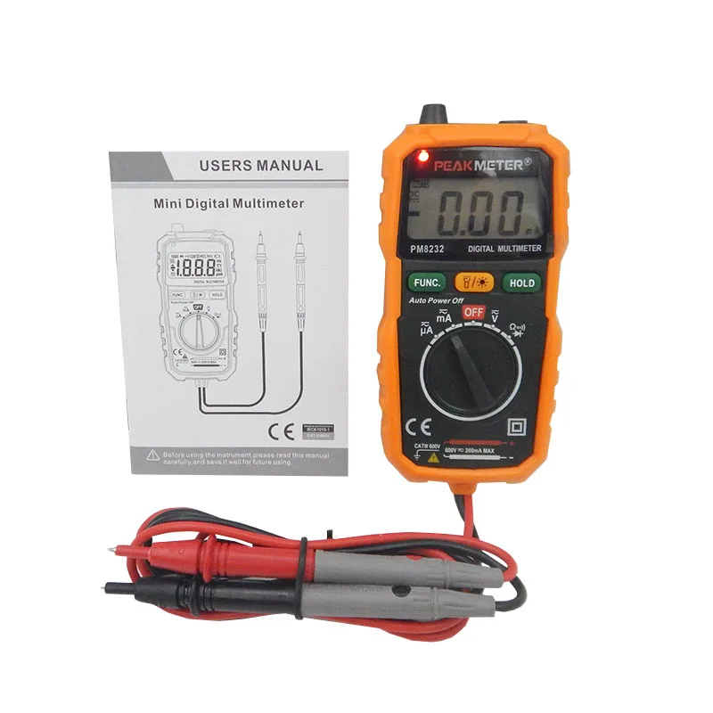 Ammeter Multitester Hyelec Ms8232 Non Contact Mini Digital Multimeter