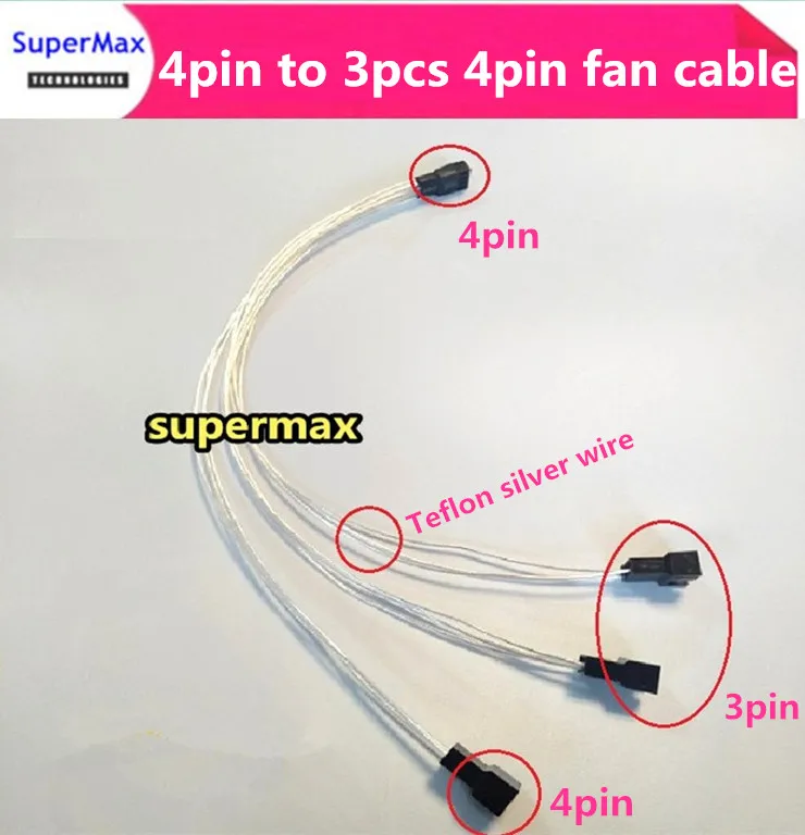 High Quality Fan Connector 4 Pin Female to 4 Pin Male PC Fan Power ...