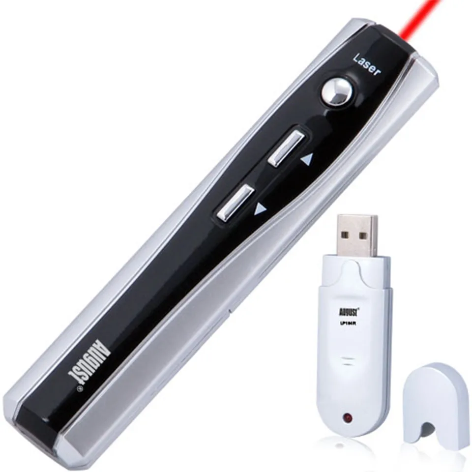 August LP104R Wireless Presenter PowePoint Clicker Remote Control with ...