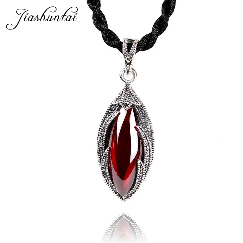 Pendant Silver Red Stone | Jewelry Silver Red Stone | Red Stone ...