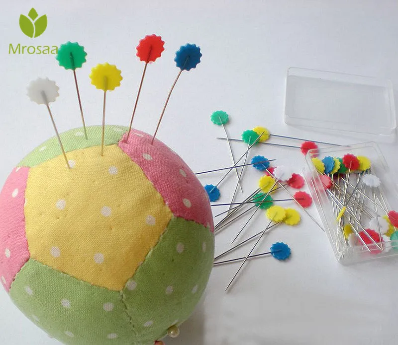 50Pcs Sewing Pins Accessories Straight Patchwork Flower pins Sewing Pin ...