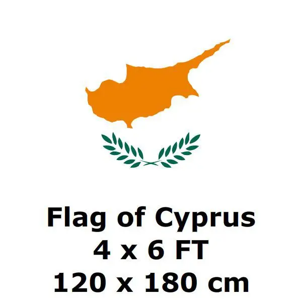 Cyprus 120 x 180 cm Flag 4X6FT 100D Polyester Large Big Cypriot Flags ...