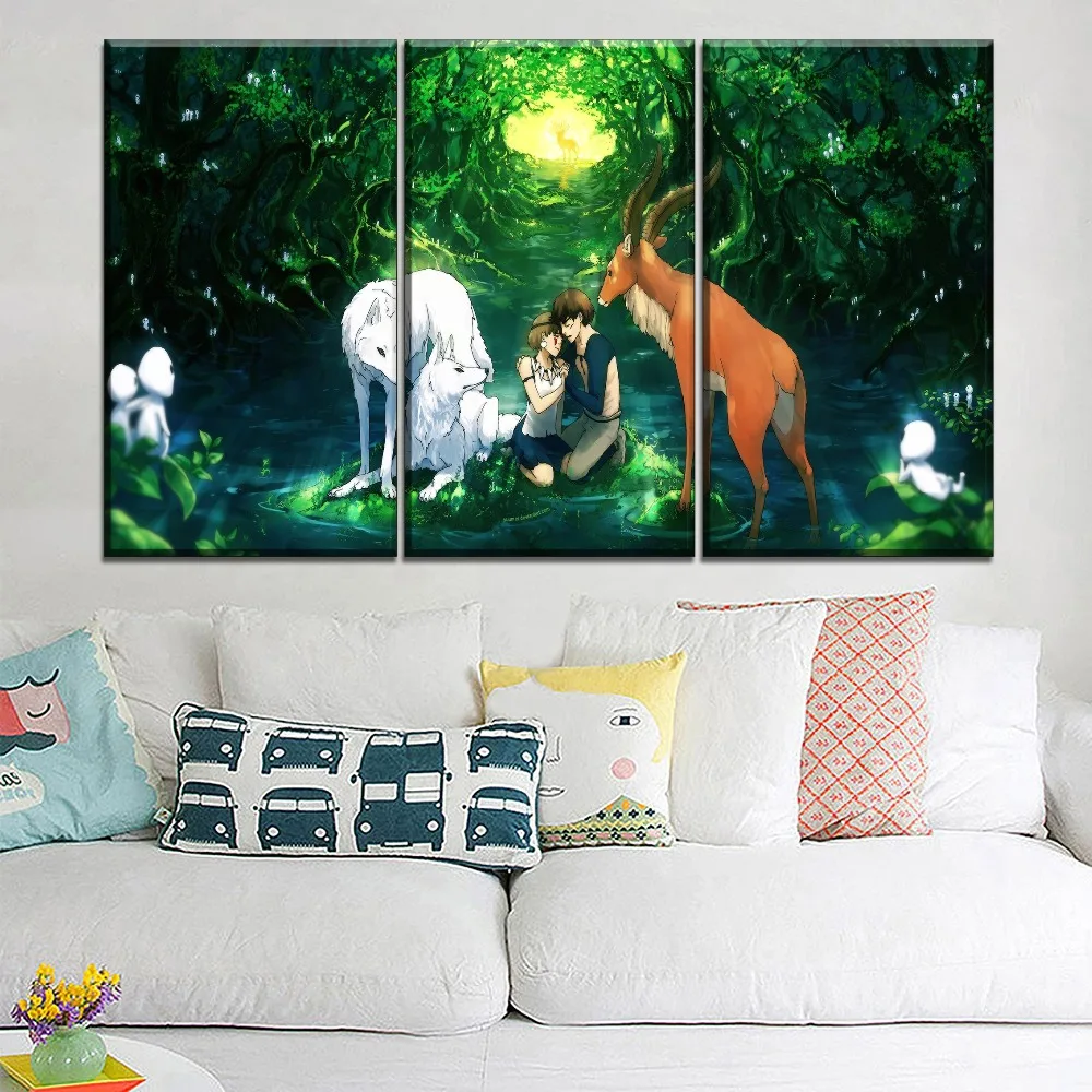 Wall Art Cartoon Movie Princess Mononoke Poster Modern Home Decor ...
