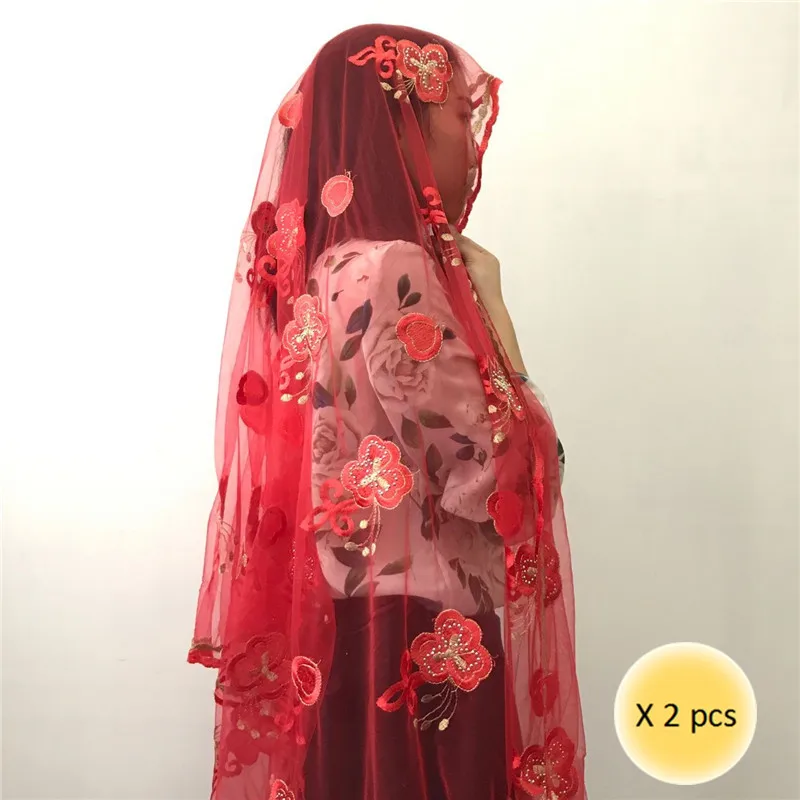 African French Net Ghana Muslim Hijab Scarf/ Mayafi Embroidery Head ...