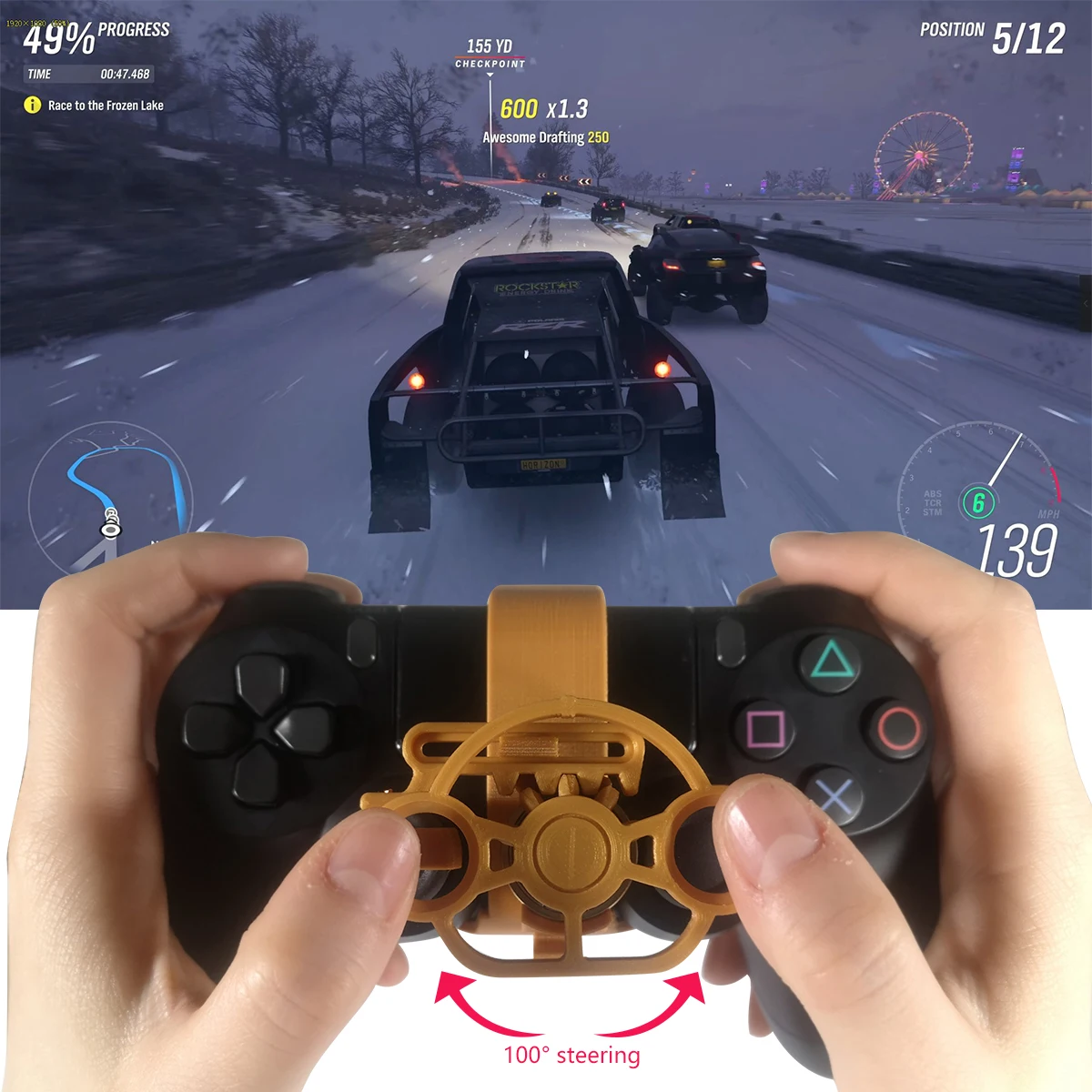 PS4 Gaming Racing Wheel, 3D printed mini steering wheel add on for the ...