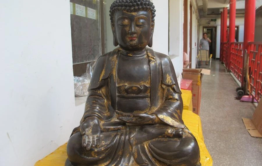 Tibetan Classical Bronze Copper Buddhist Rulai Sakyamuni Buddha Statue ...