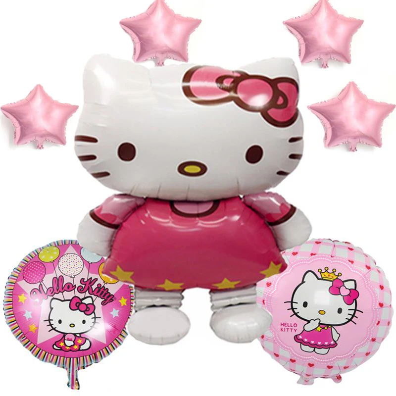 Hello Kitty 7 unids/set foil aire Globos niño decoración de la fiesta ...