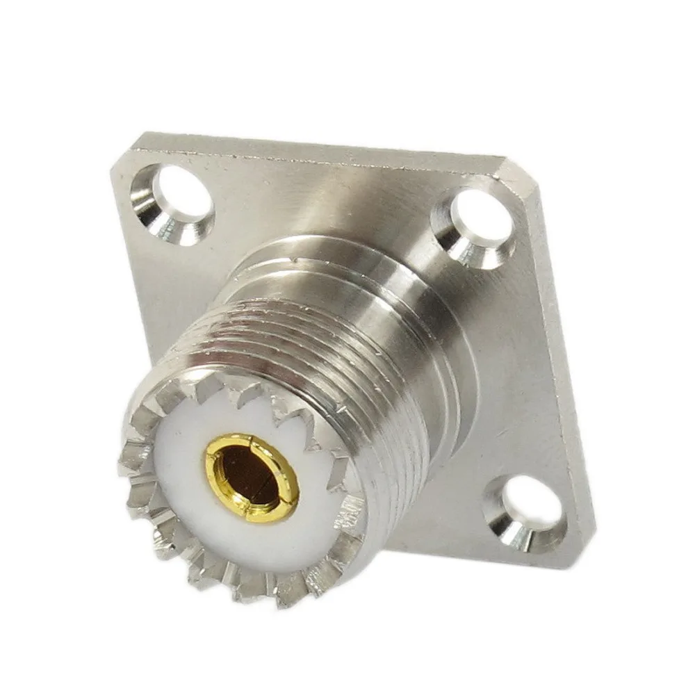 UHF Female SO239 4 Holes Panel Chassis Mount Flange Solder Post Deck Mount Solder Cup RF ...