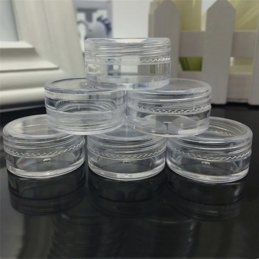 New 3g Cosmetic Sample Pots 10PCS 3ml Clear Plastic Sample Container ...