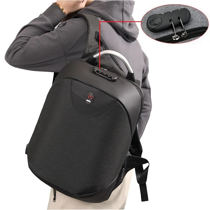 Antitheft password lock backpacks USB intelligent laptop backpack ...