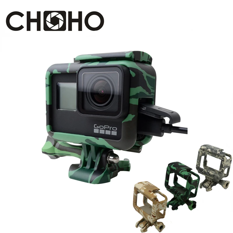 For Gopro Frame Case Shell Protector Housing Army Green + Lone Screw ...