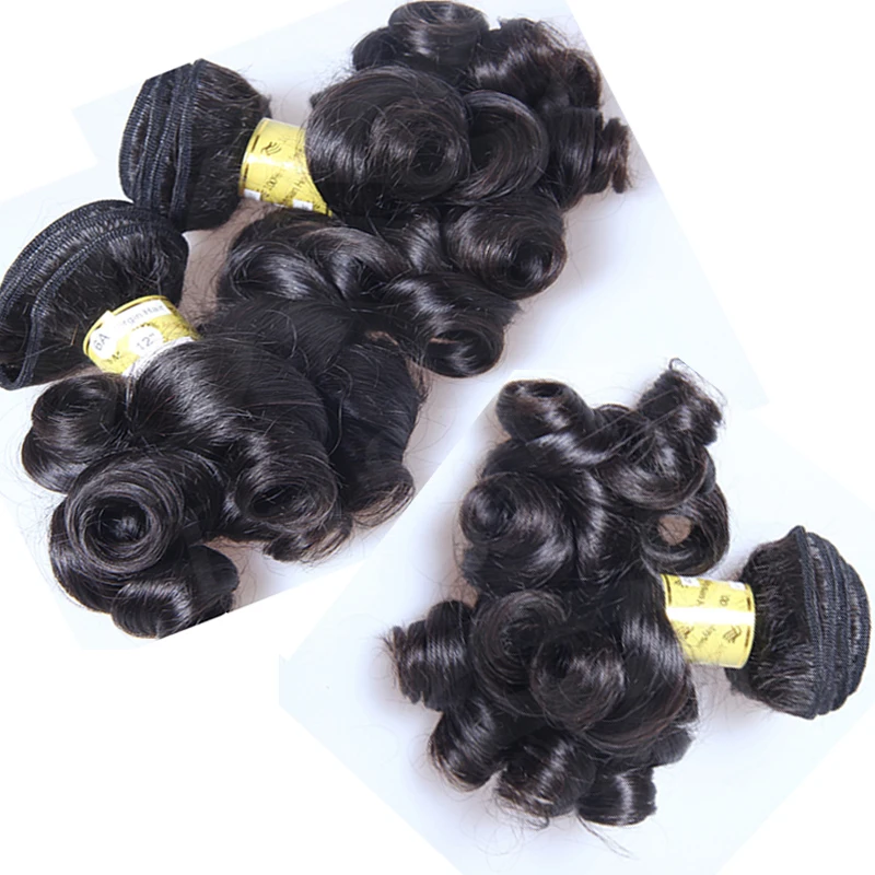 LUFFYHAIR Brazilian Bouncy Curly Human Hair Bundles 3pcs/lot Short 100% ...