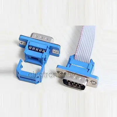 10pcs 9 핀 D SUB DB9 남성 IDC 플랫 케이블 커넥터|connector flat|connector ...