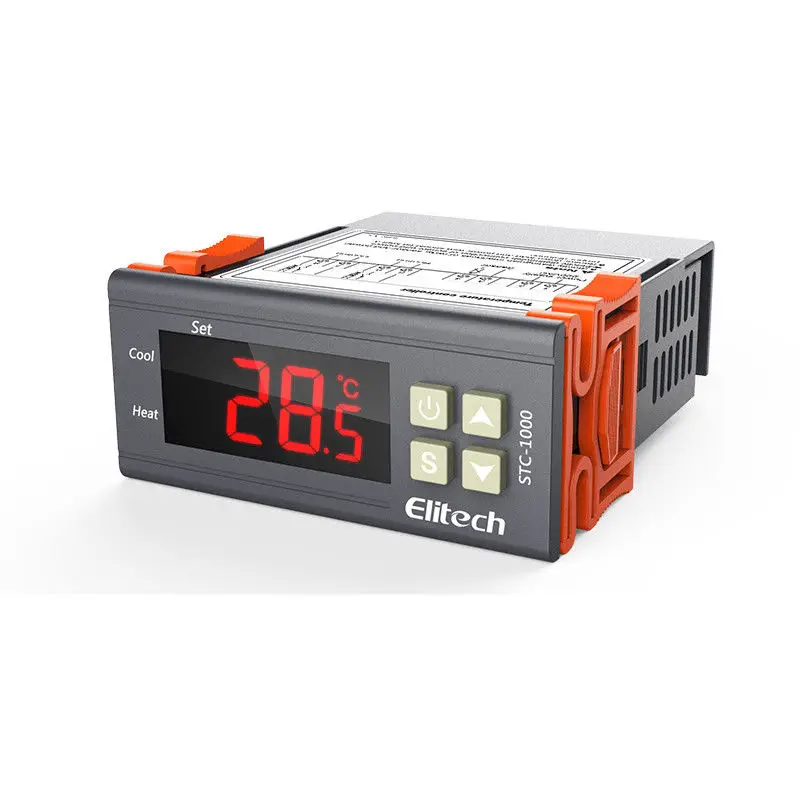 Elitech 110V All Purpose Temperature Controller+Sensor 2 Relay Output ...