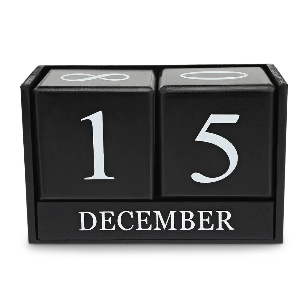 Creative Desktop Wooden Manual Calendar Office Decoration Decoration ...