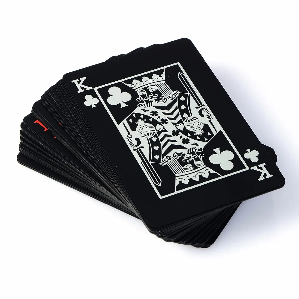 Pvc Poker Cards Waterproof Texas Playing Card Black Plastic Game Board ...